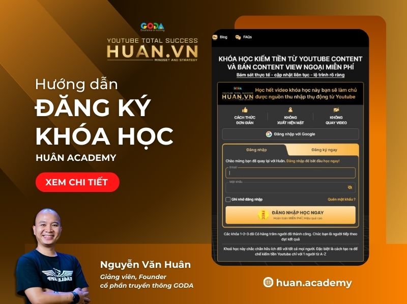 Hướng Dẫn Cách Đăng Ký Khóa Học Trên Website Huân Academy